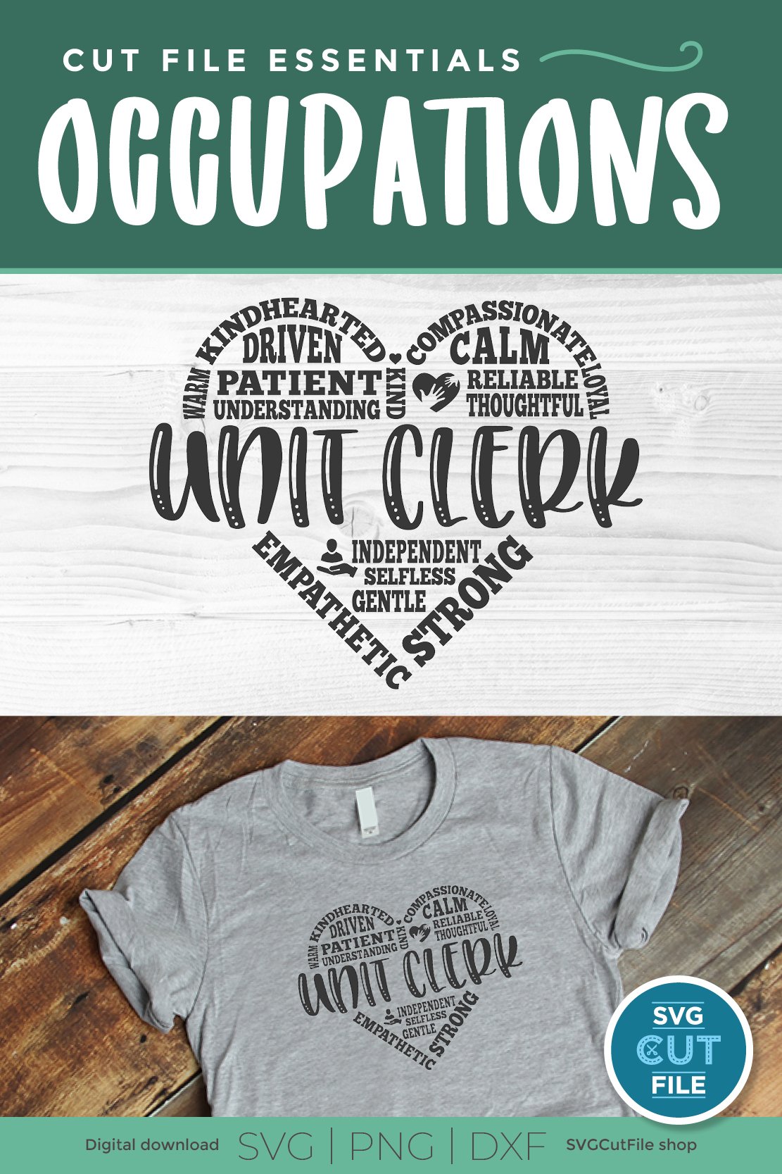 Unit Clerk SVG for Personalized Apparel and Accessories