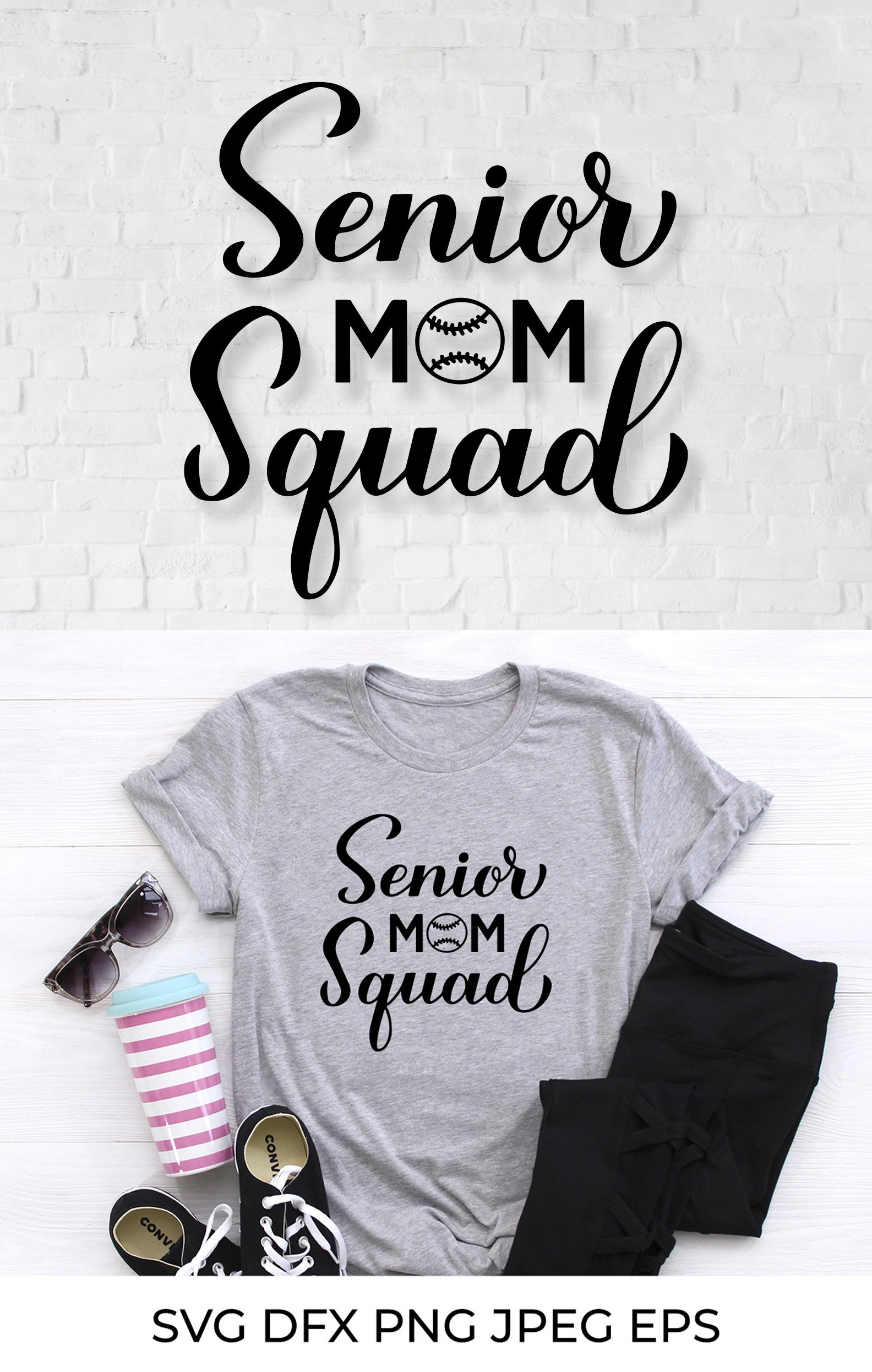 Senior mom squad. Baseball mom. Sports mom. Baseball SVG