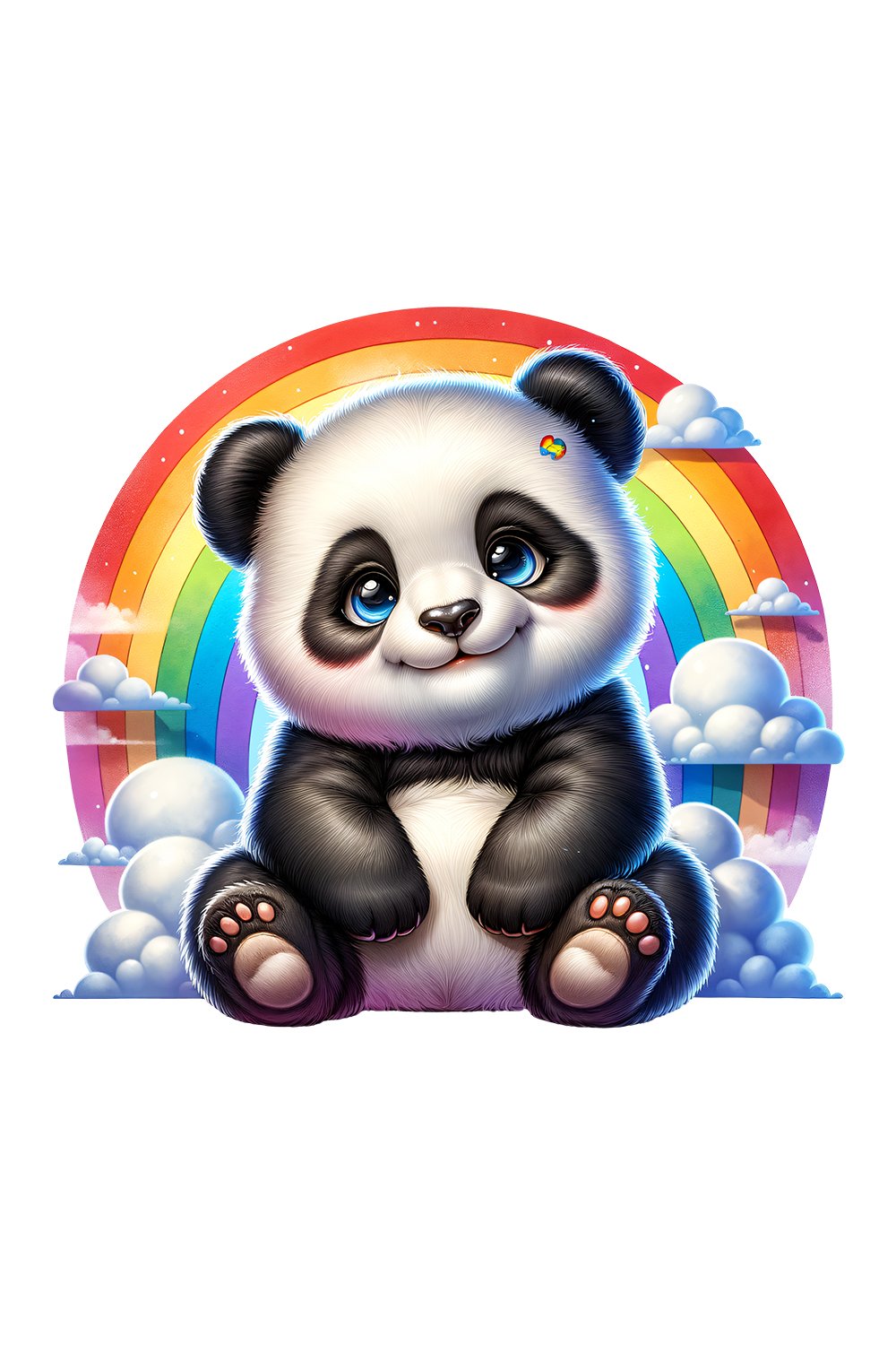 Panda with Rainbow Clipart, Animals Clipart Sublimation