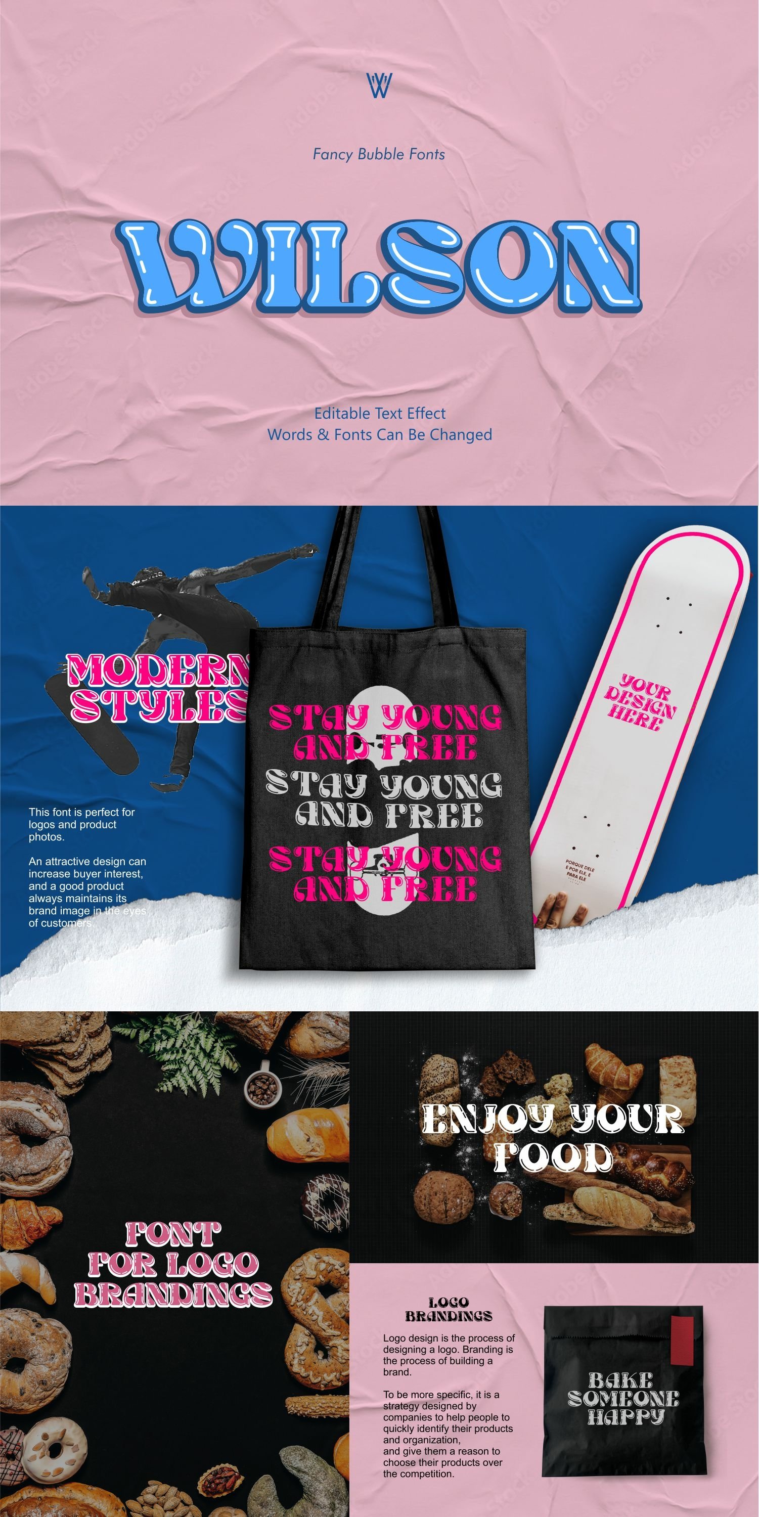 Wilson | Fancy font | Bubble Font | Display Fonts