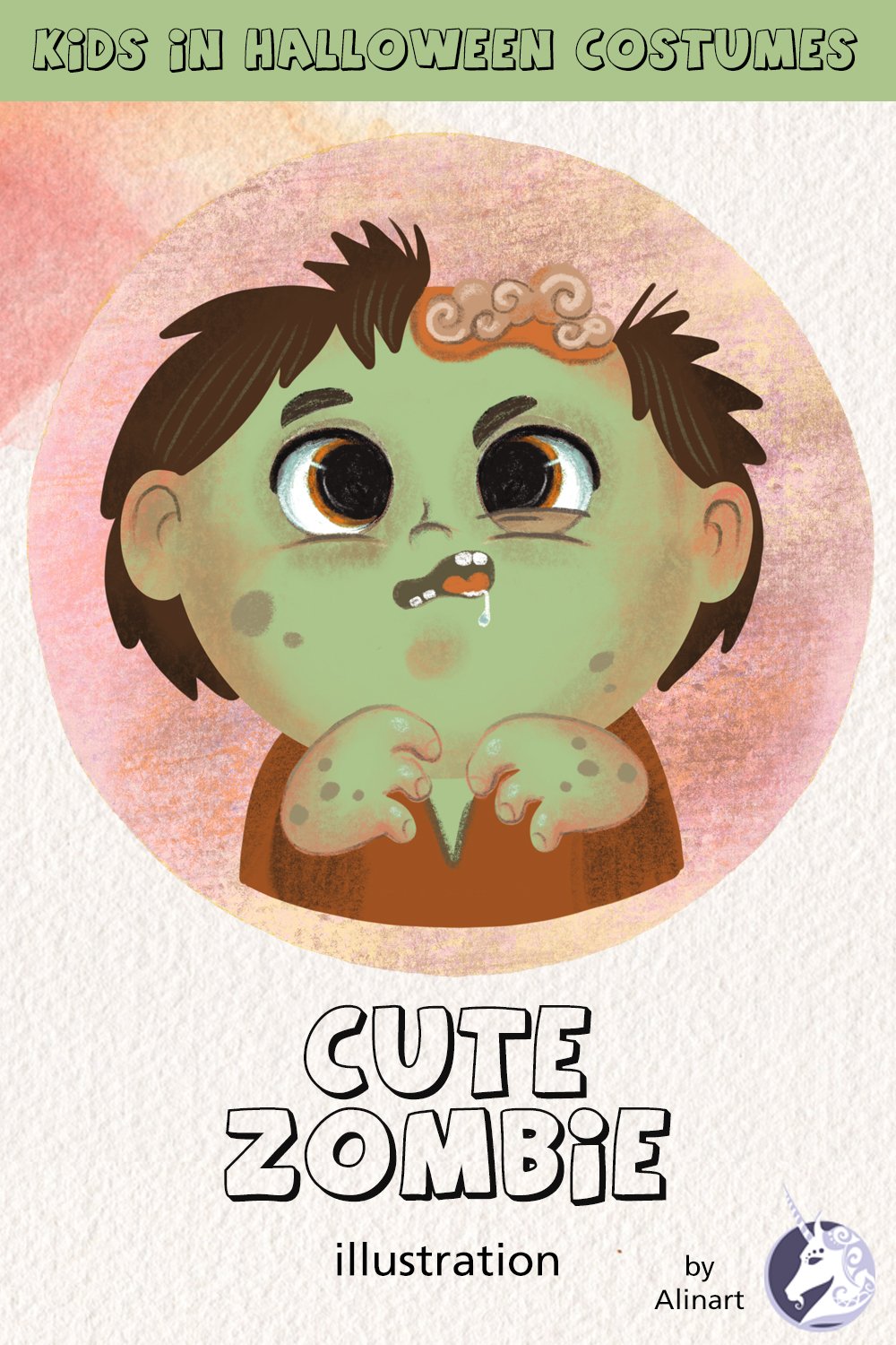 Cute boy in a Halloween Zombie costume