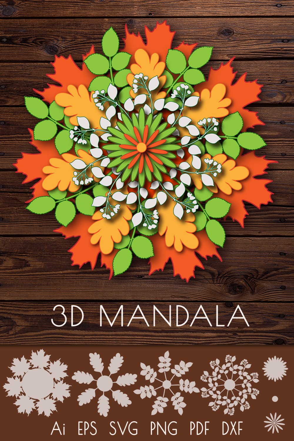 3D mandala " Autumn wreath"