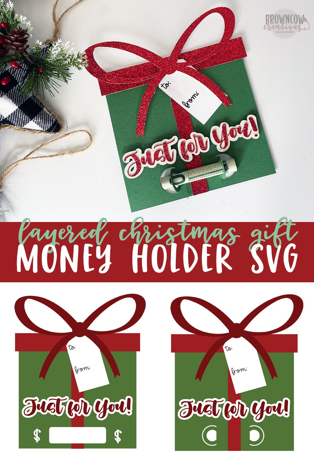 Christmas Gift Money Holder Layered SVG