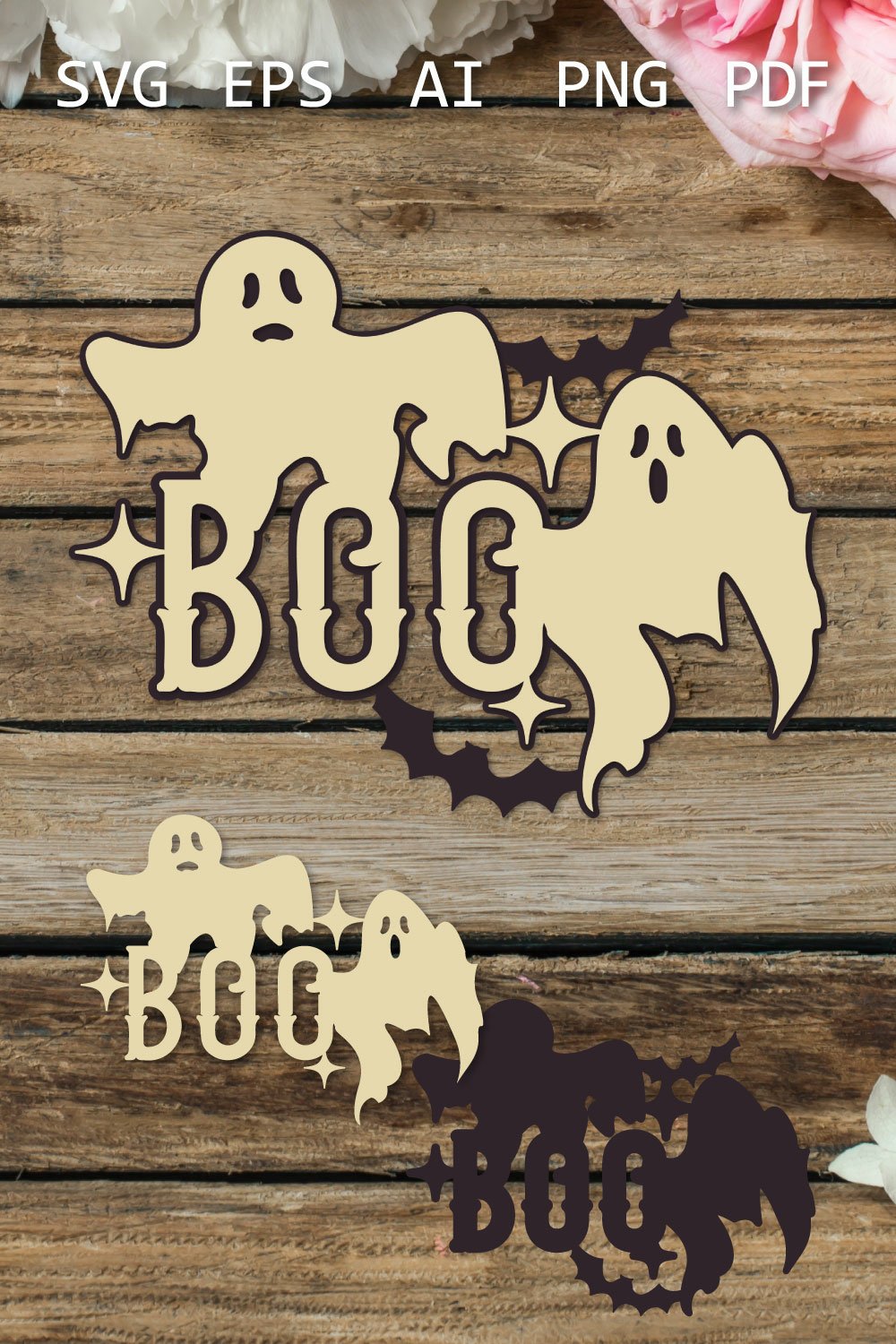 Halloween Layered papercut SVG, Boo Ghosts 3D paper cut!