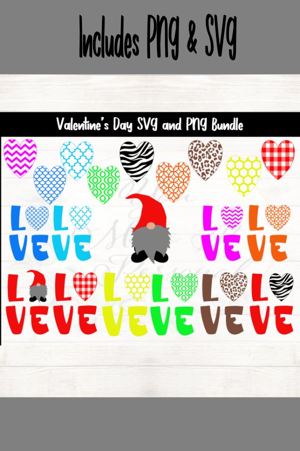 Valentine's Day SVG Bundle, Gnome SVG, Heart SVG
