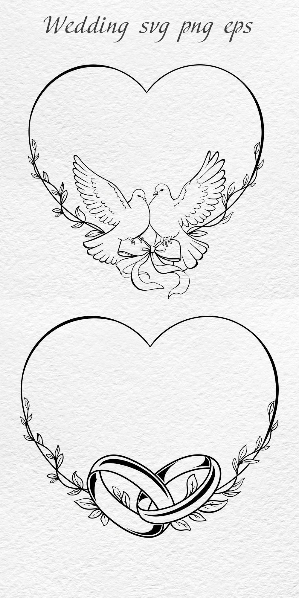 Marriage Rings Svg, Wedding Frame, Wedding floral rings