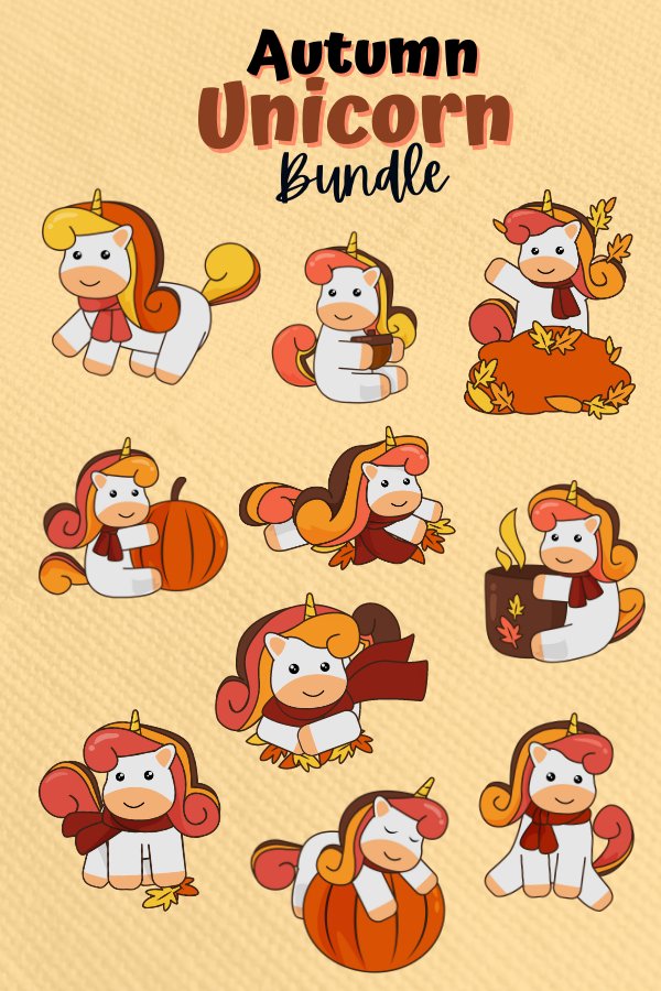 Autumn Unicorn Sublimation Bundle | Fall Unicorn
