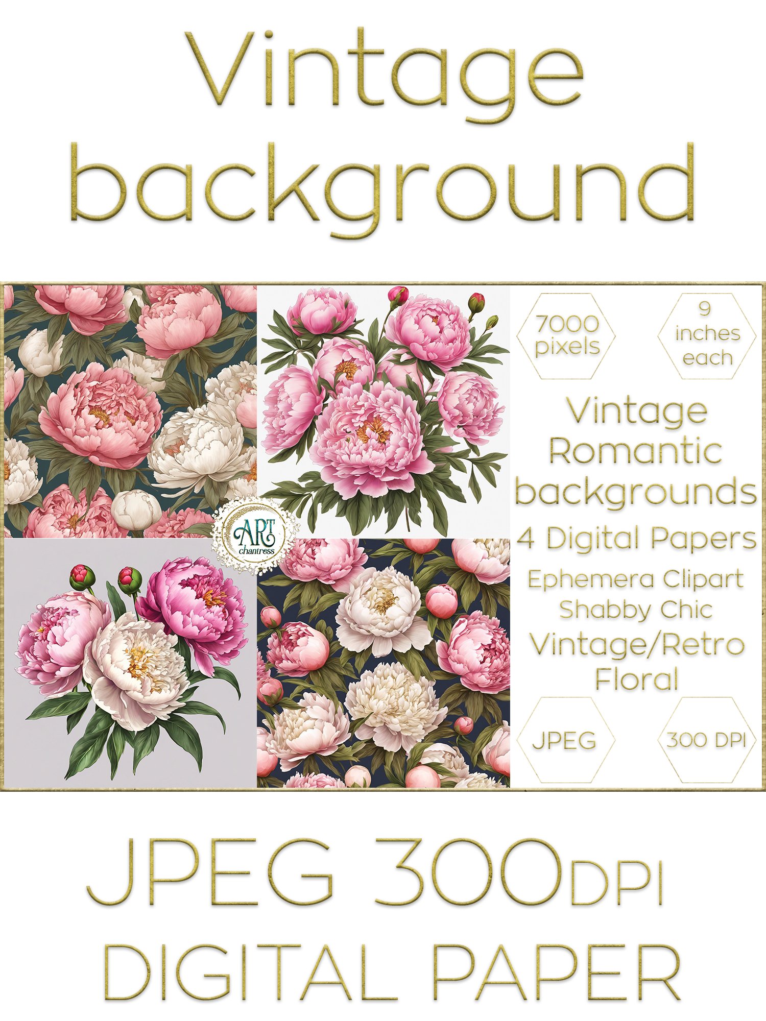 Watercolor Vintage Old Book Pages Floral Digital (3104867)