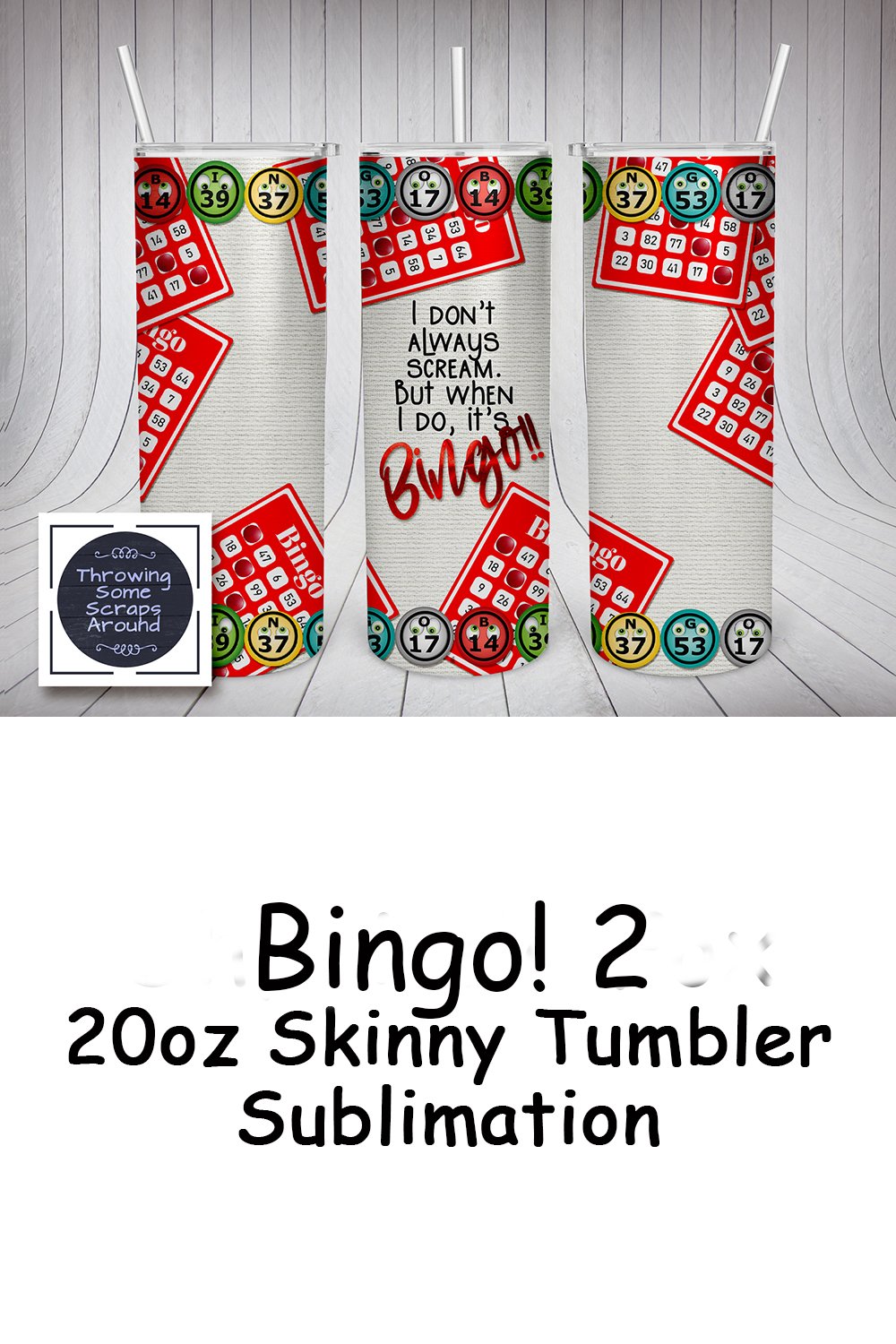 Sublimation 20oz Bingo quote on clover leaves and ladybugs