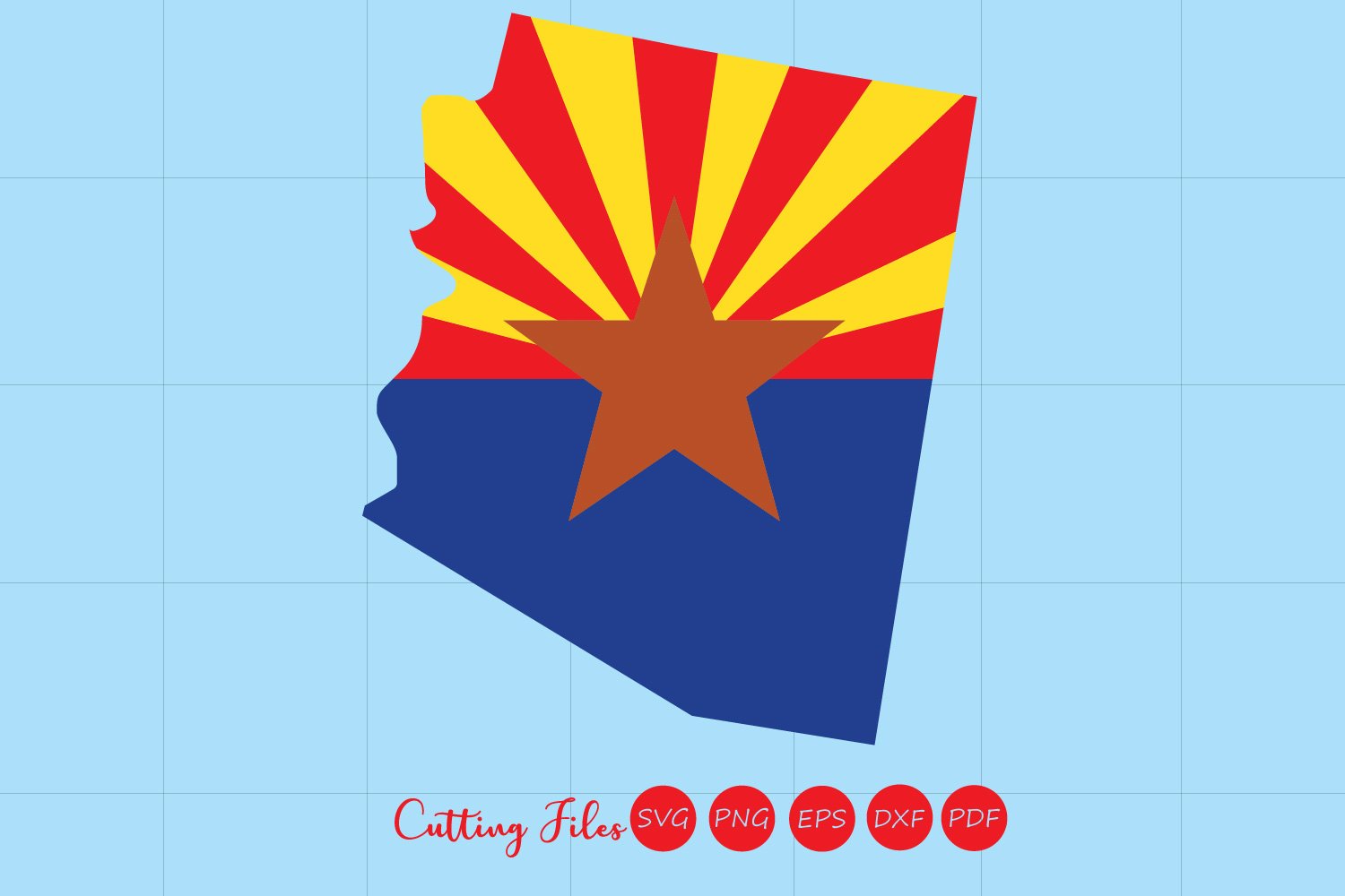 AZ state with flag background