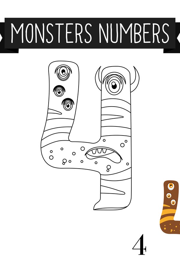 Coloring page monsters number 4