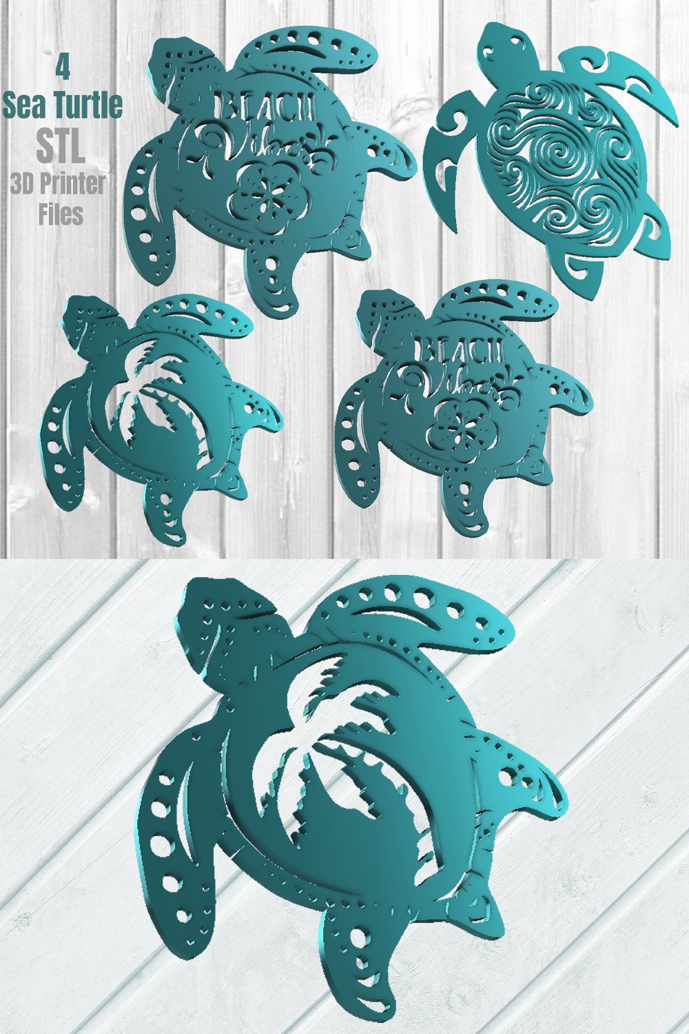 Sea Turtle STL Files Bundle | Turtle STL For 3D Printing