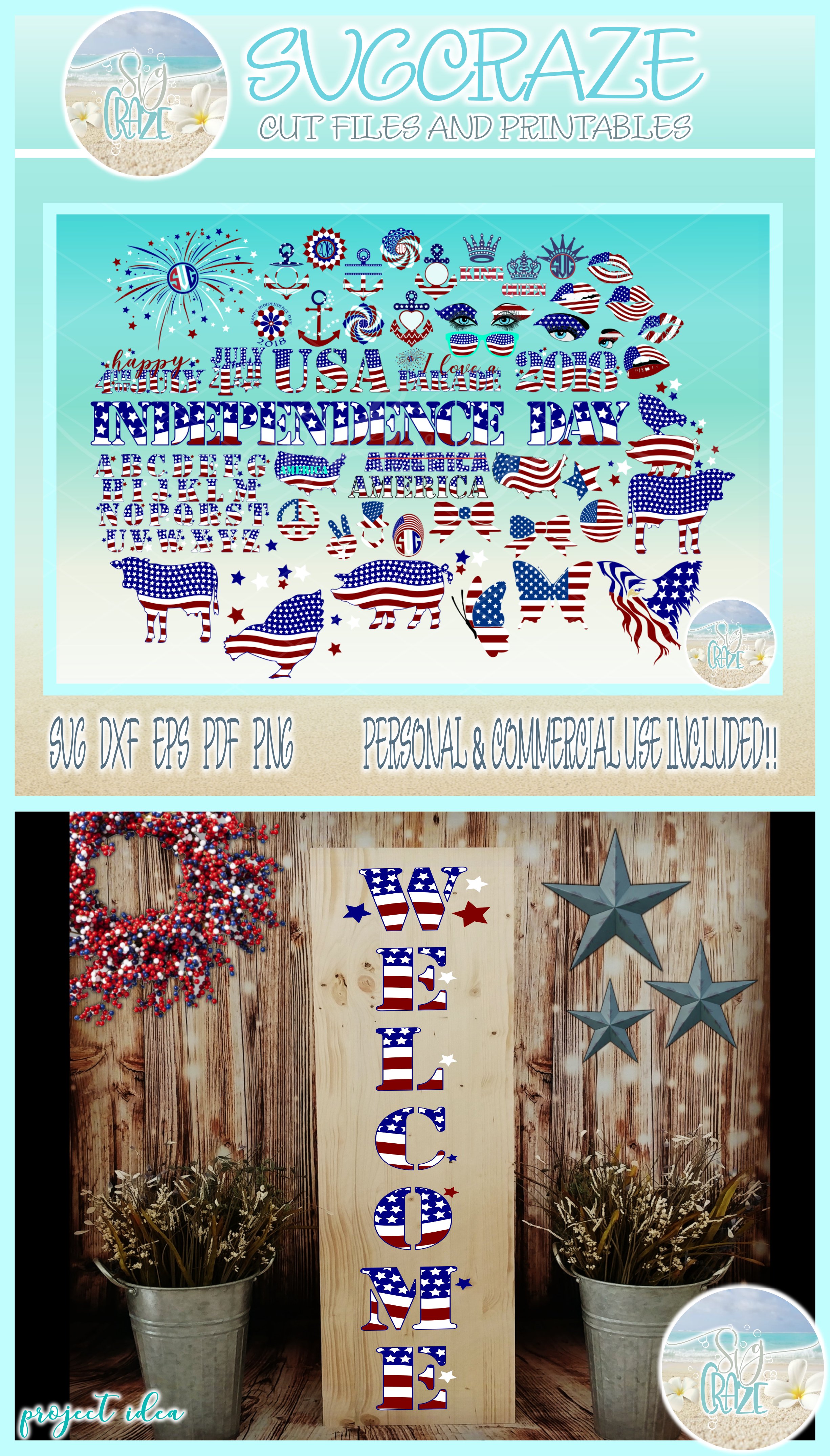 Usa Patriotic July 4Th Independence Day Bundle SVG (108321) | SVGs ...