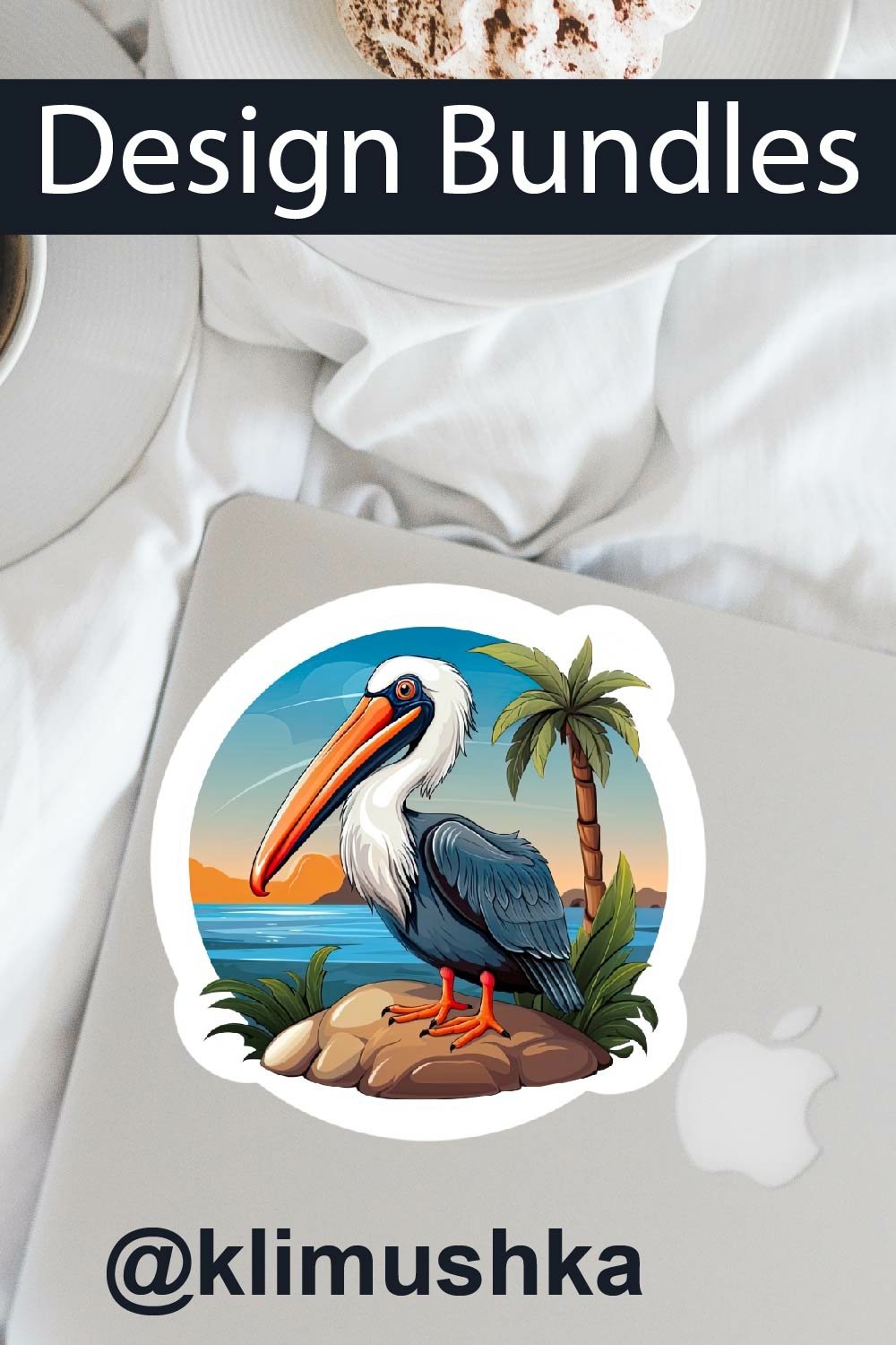 Cute Pelican sticker|Tropical bird Printable Sticker Sheet