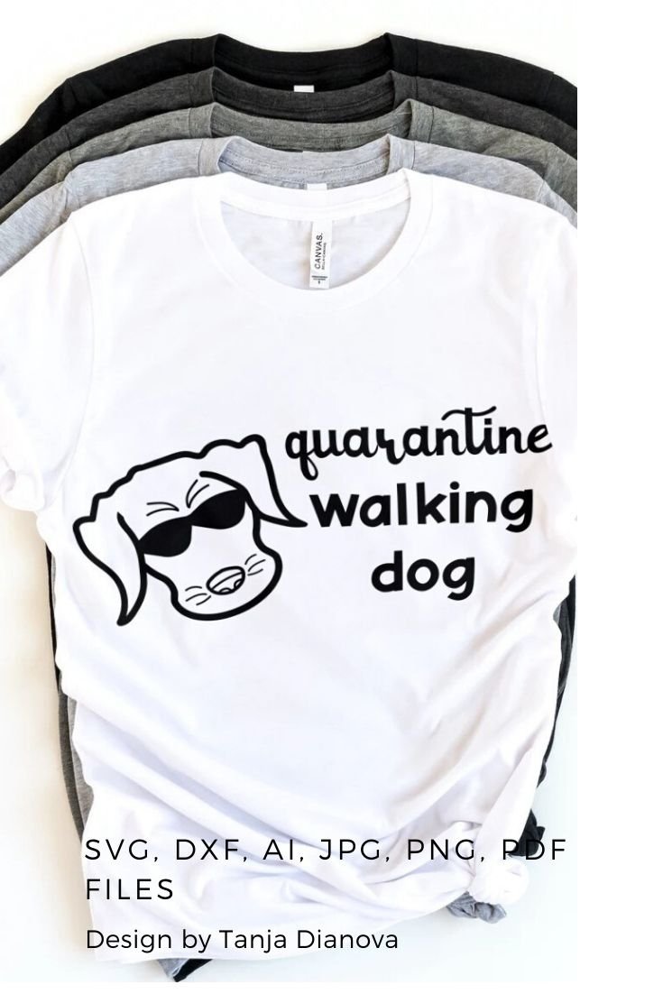 Quarantine SVG Walking dog face