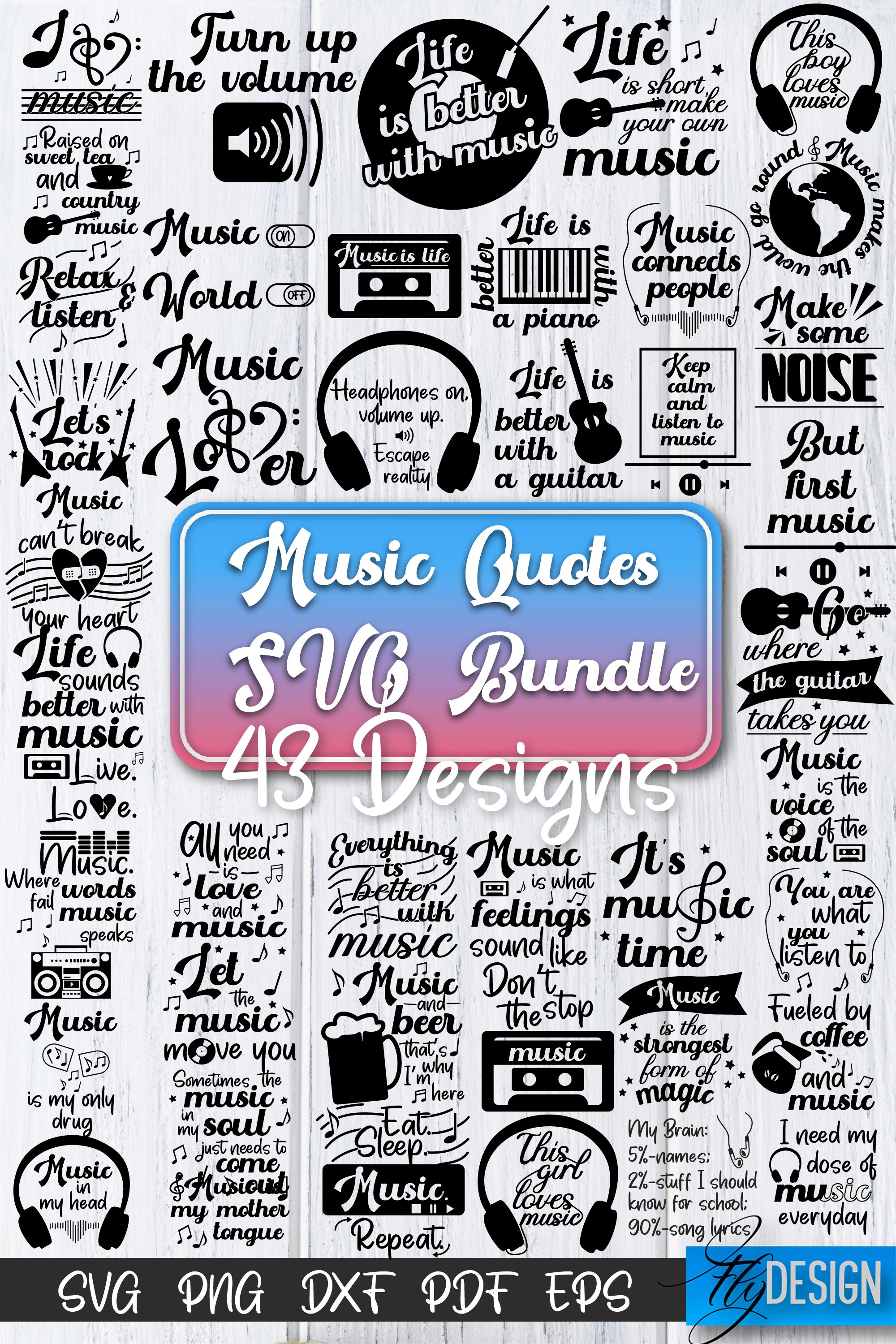 Music SVG Bundle | Music quotes svg | Music Notes Designs