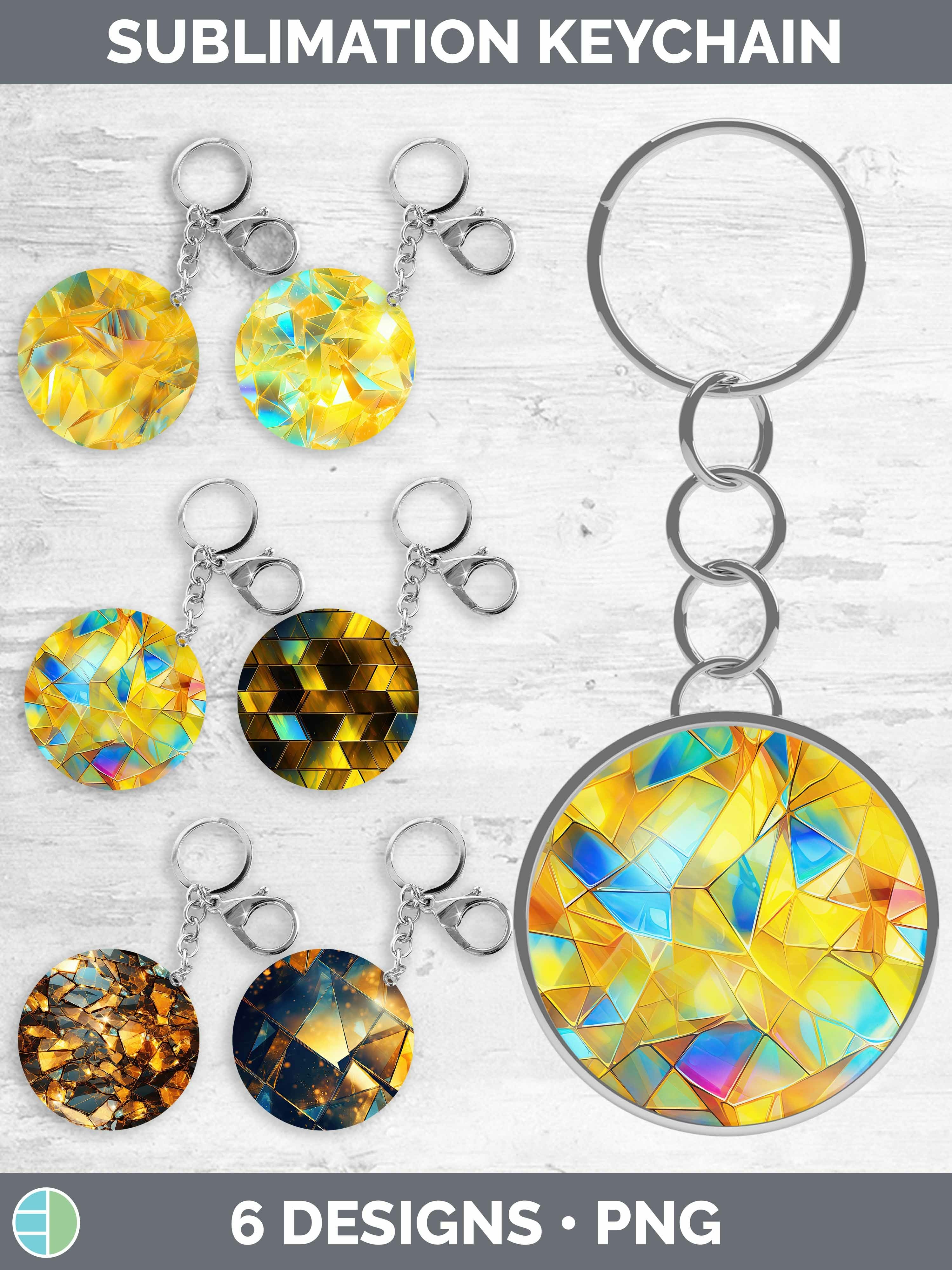 Holographic Yellow Keychain | Bundle Keyring Designs