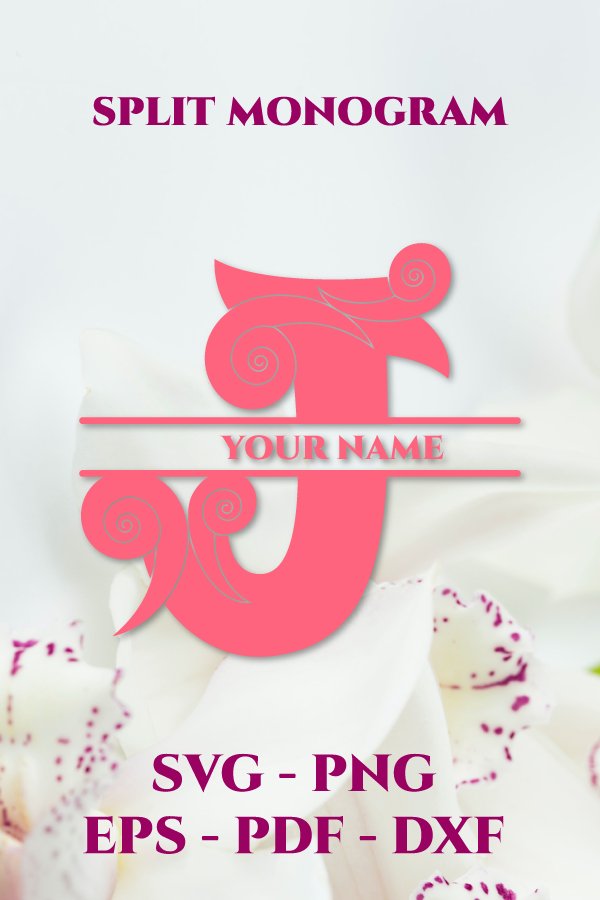 J letter logo split monogram svg cut file. Girl monogram