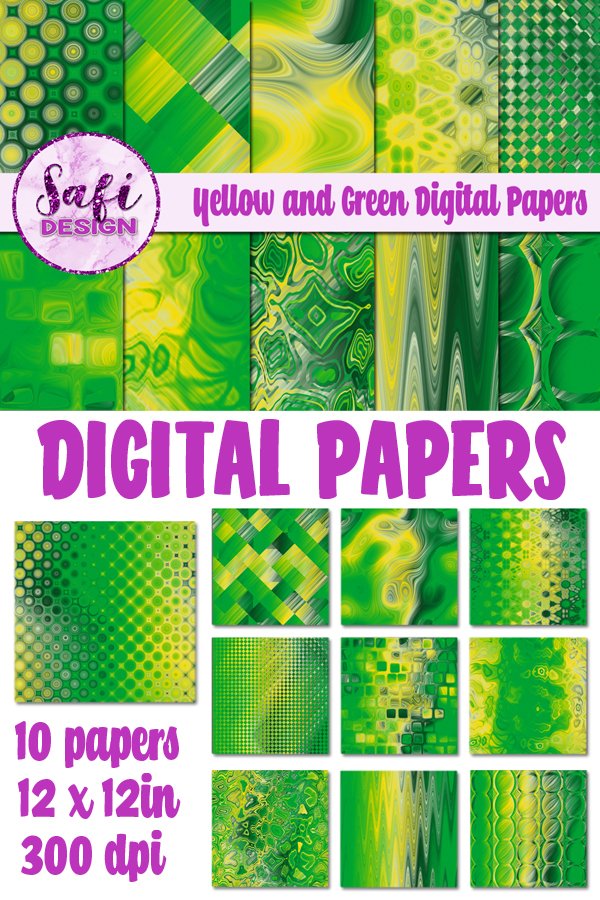 Yellow and Green Digital Papers