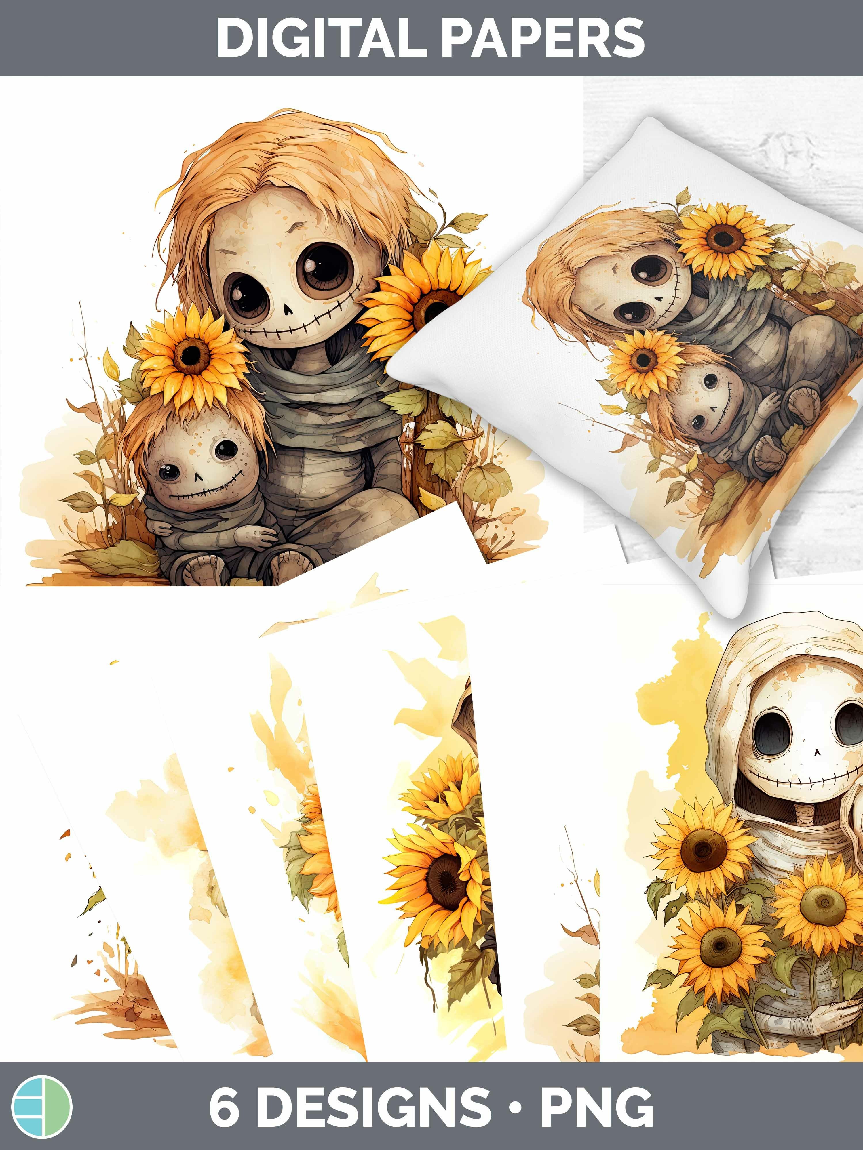 Autumn Mummy Paper Backgrounds | Bundle Digital Scrapbook Pa