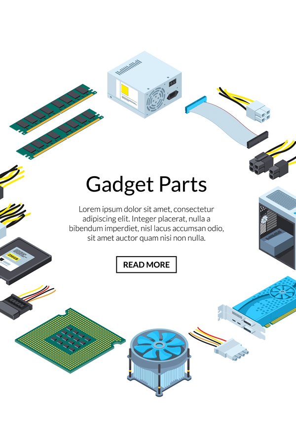 Vector isometric electronic devices illustration