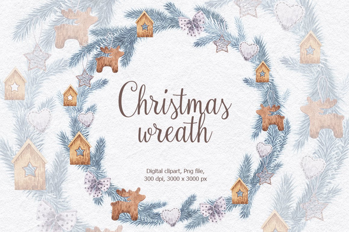 Christmas wreath png clipart (1603864)
