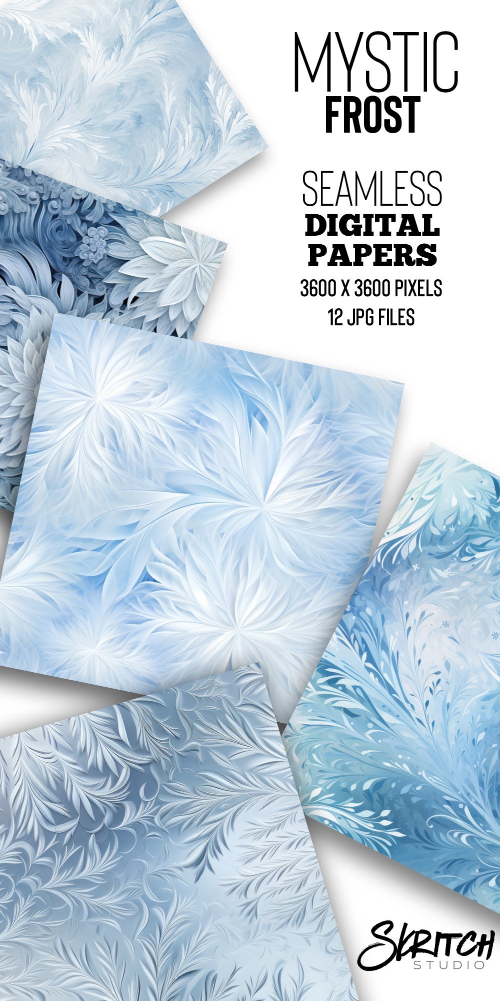 Mystic Frost Seamless Patterns Digital Paper