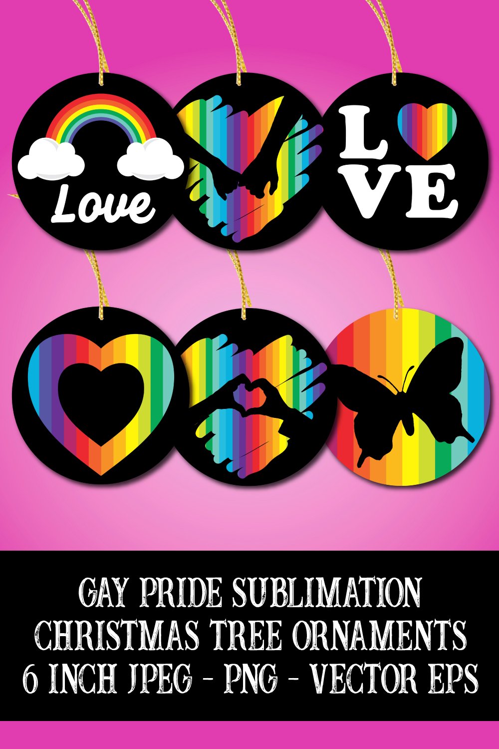 Pride Tree Ornaments, Pride Sublimation, LGBTQ Sublimation