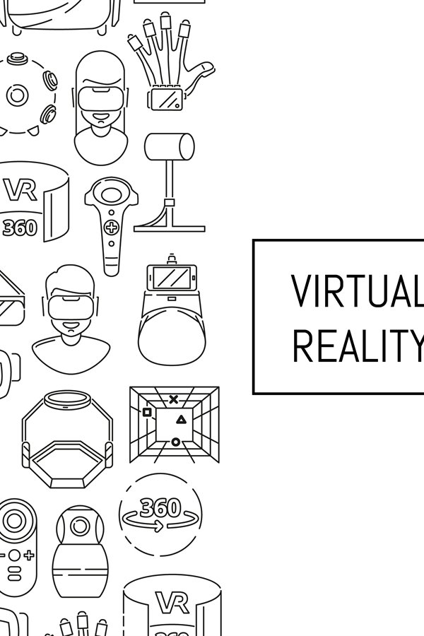 Vector background with linear style virtual (850577)