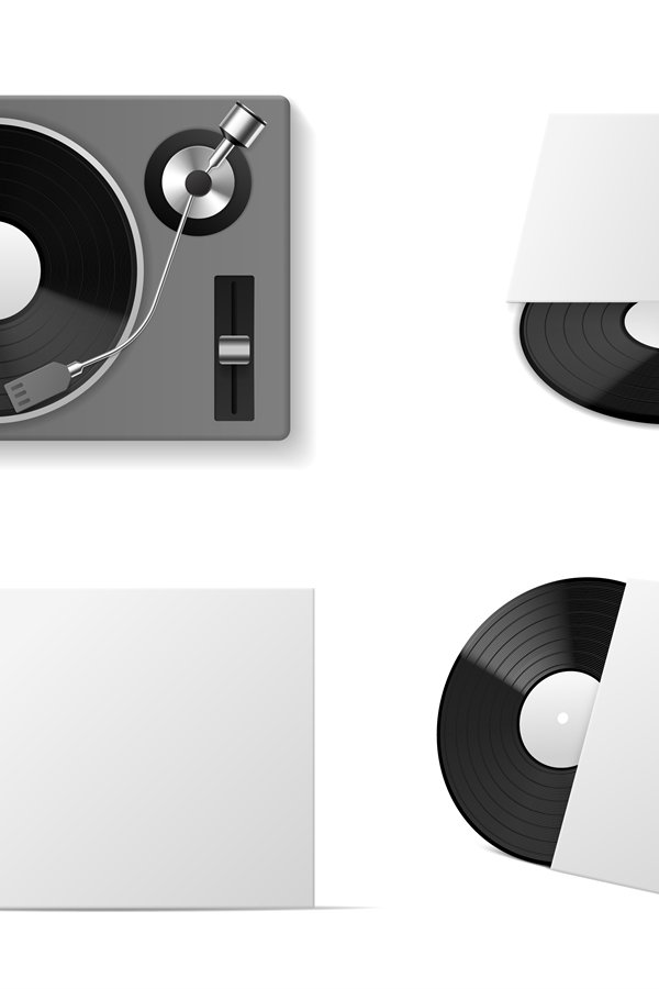 Vinyl record player mockup. Realistic vinyl (1286579)
