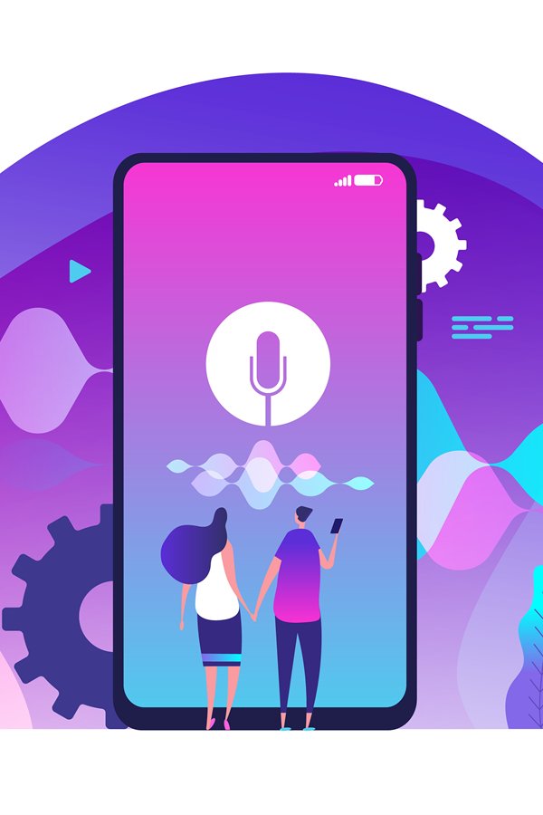 Voice assistance concept. Voice controlled intelligent home