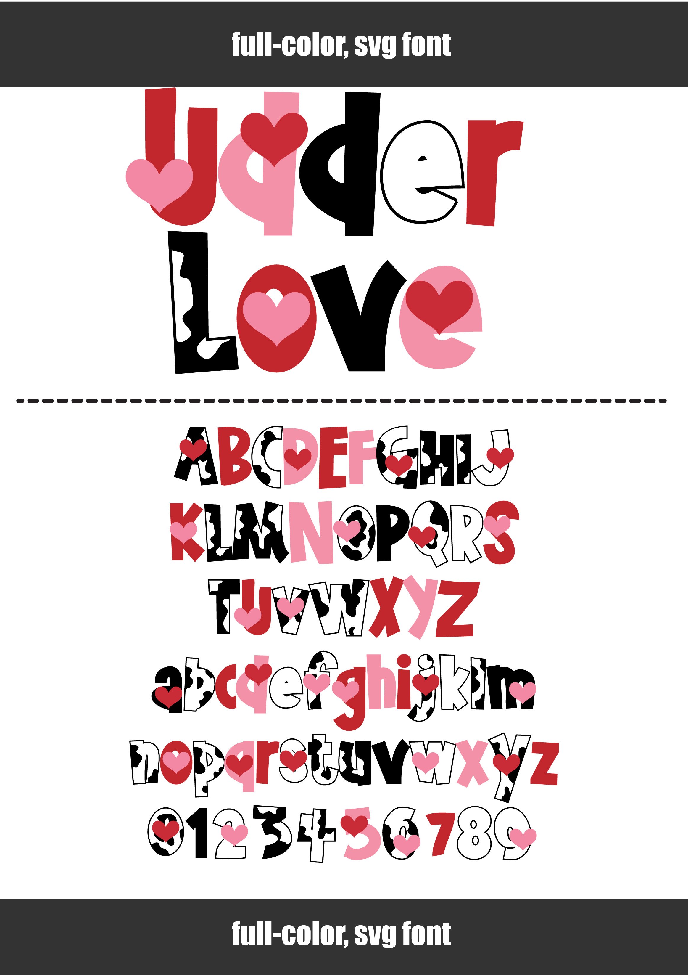 Full Color SVG Valentine Font