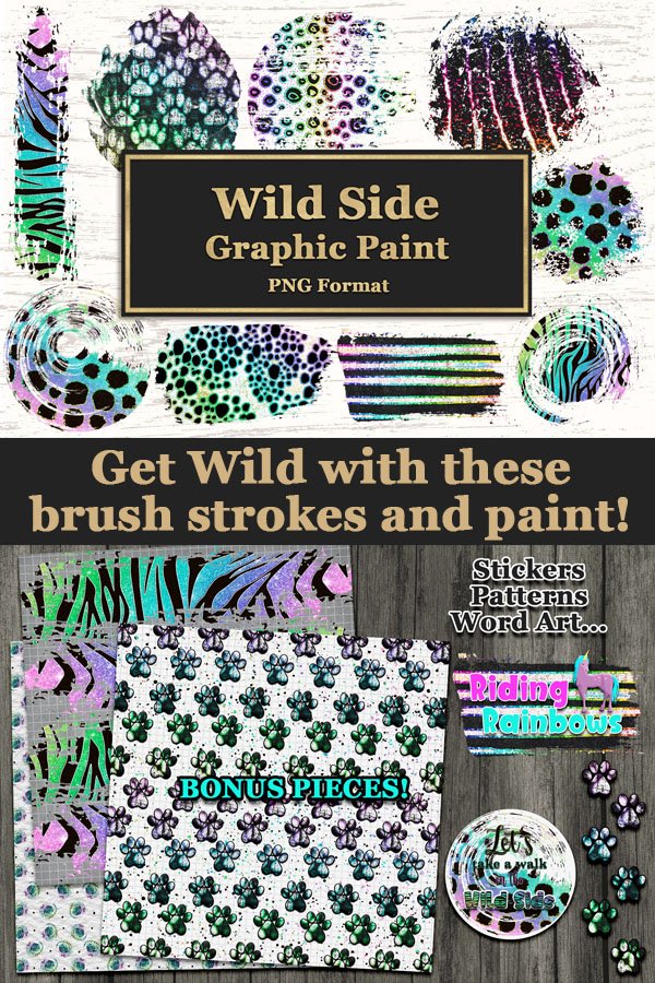 Wild Side Digital Graphic Paint and Brush Strokes