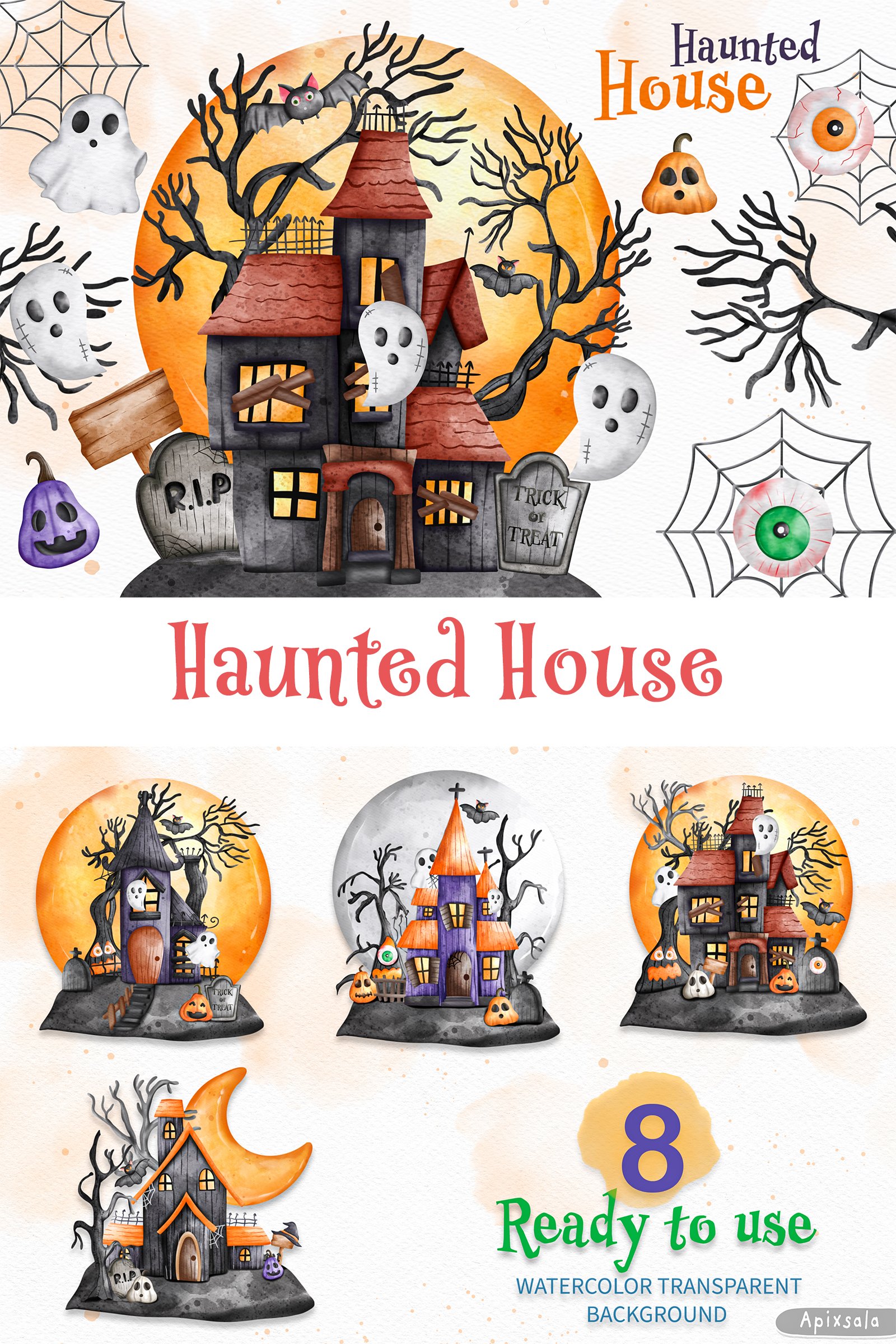 Haunted House Halloween Bundle | Halloween Clipart
