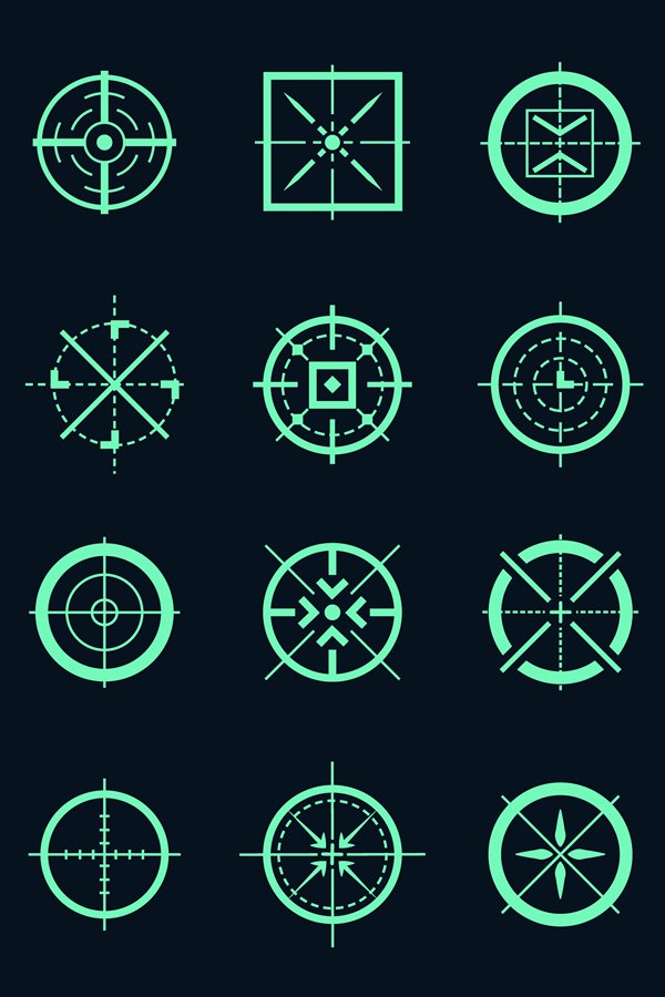 Game target cross icons