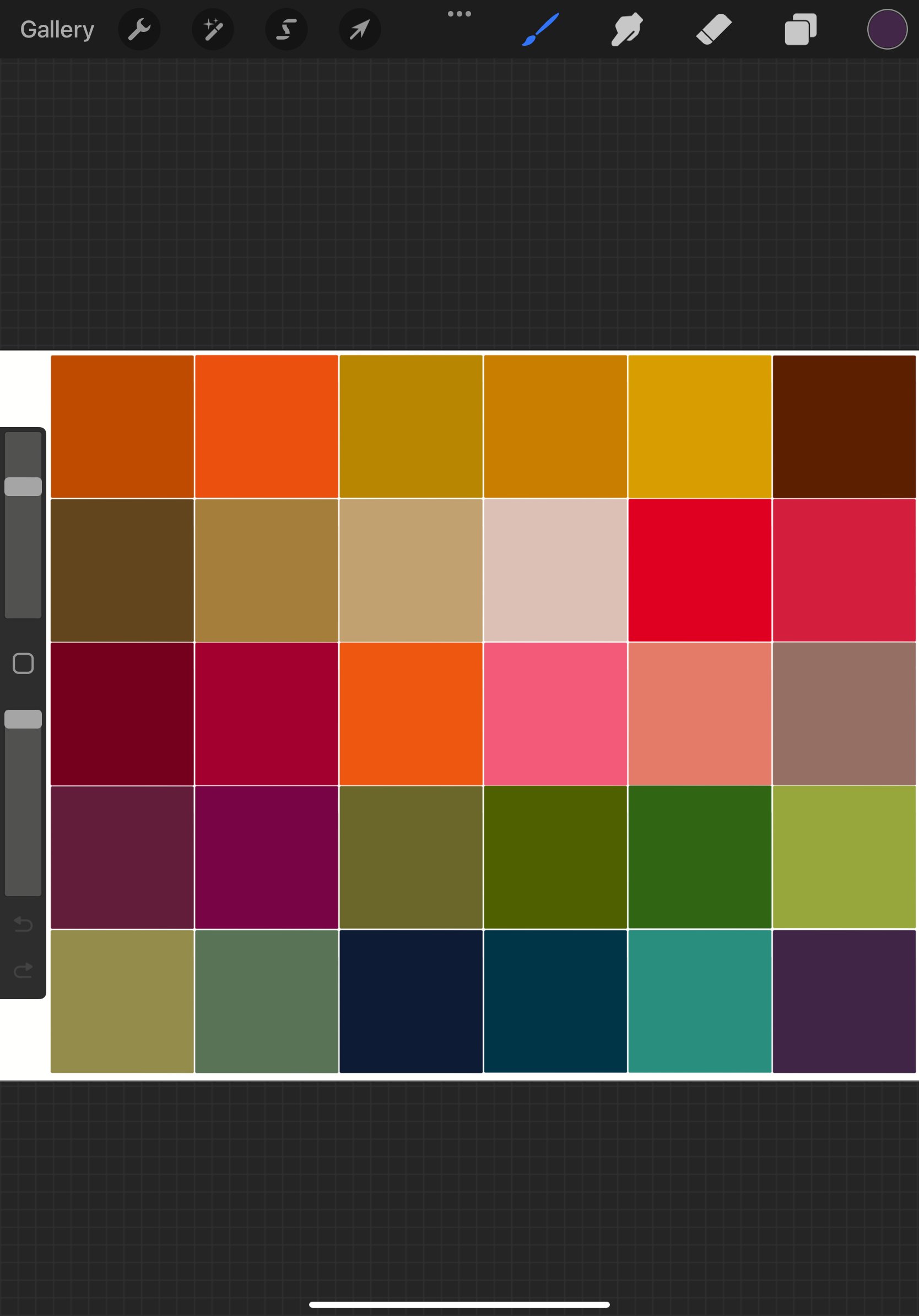 Cosy Fall Autumn Procreate Colour Palette, 30 Color Swatches
