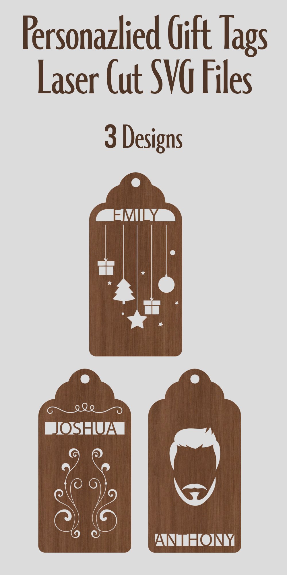 Personalized Gift Tags Laser Cut SVG Files (2351616)