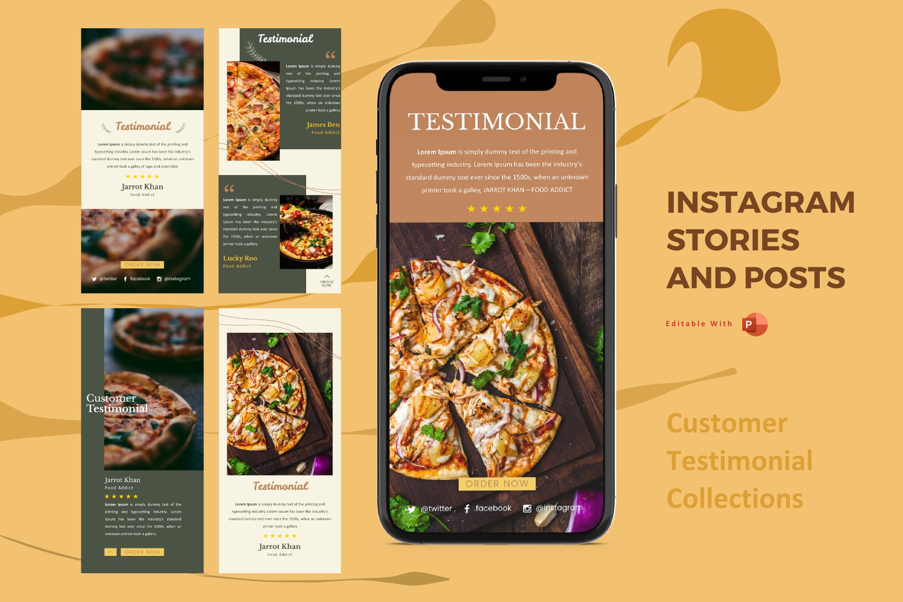 Instagram stories and posts powerpoint template - (754653)
