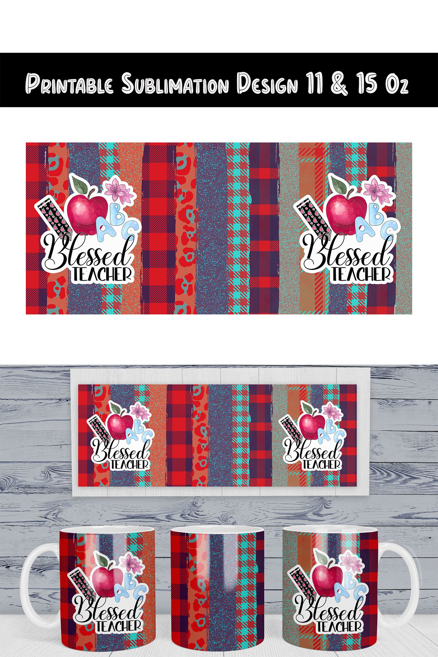 Teacher Mug Sublimation design 11&15 Oz