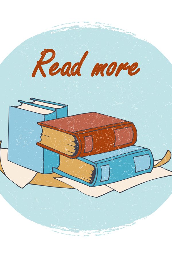 Books store or library emblem - read more banner