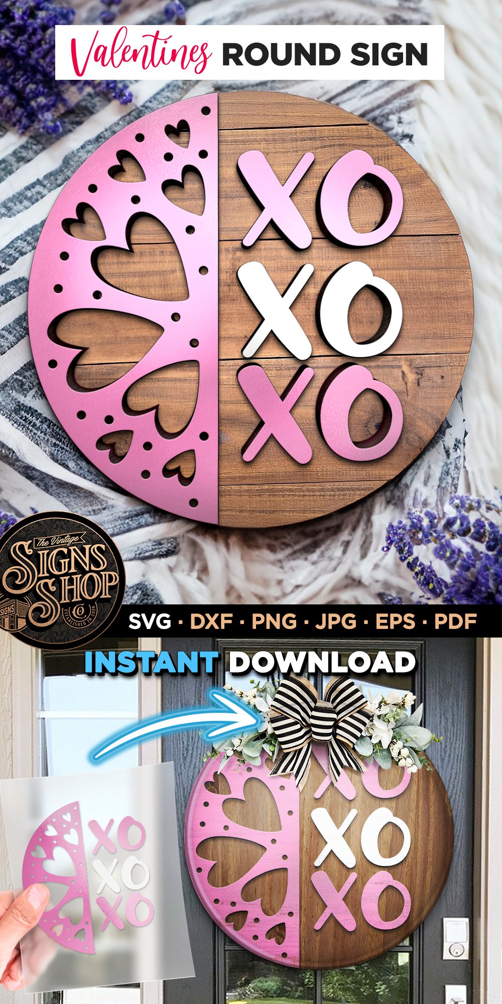 SVG Valentines Round Sign
