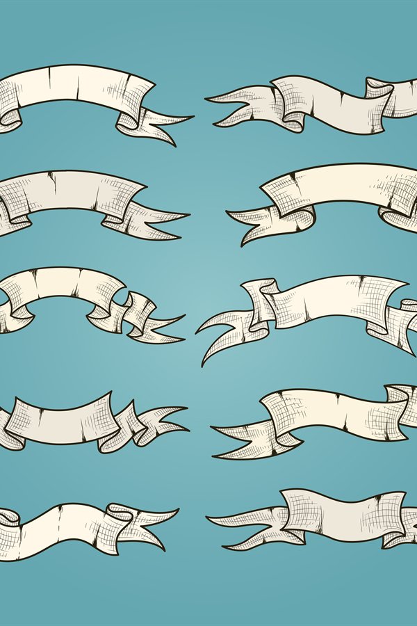 Vintage scroll banners