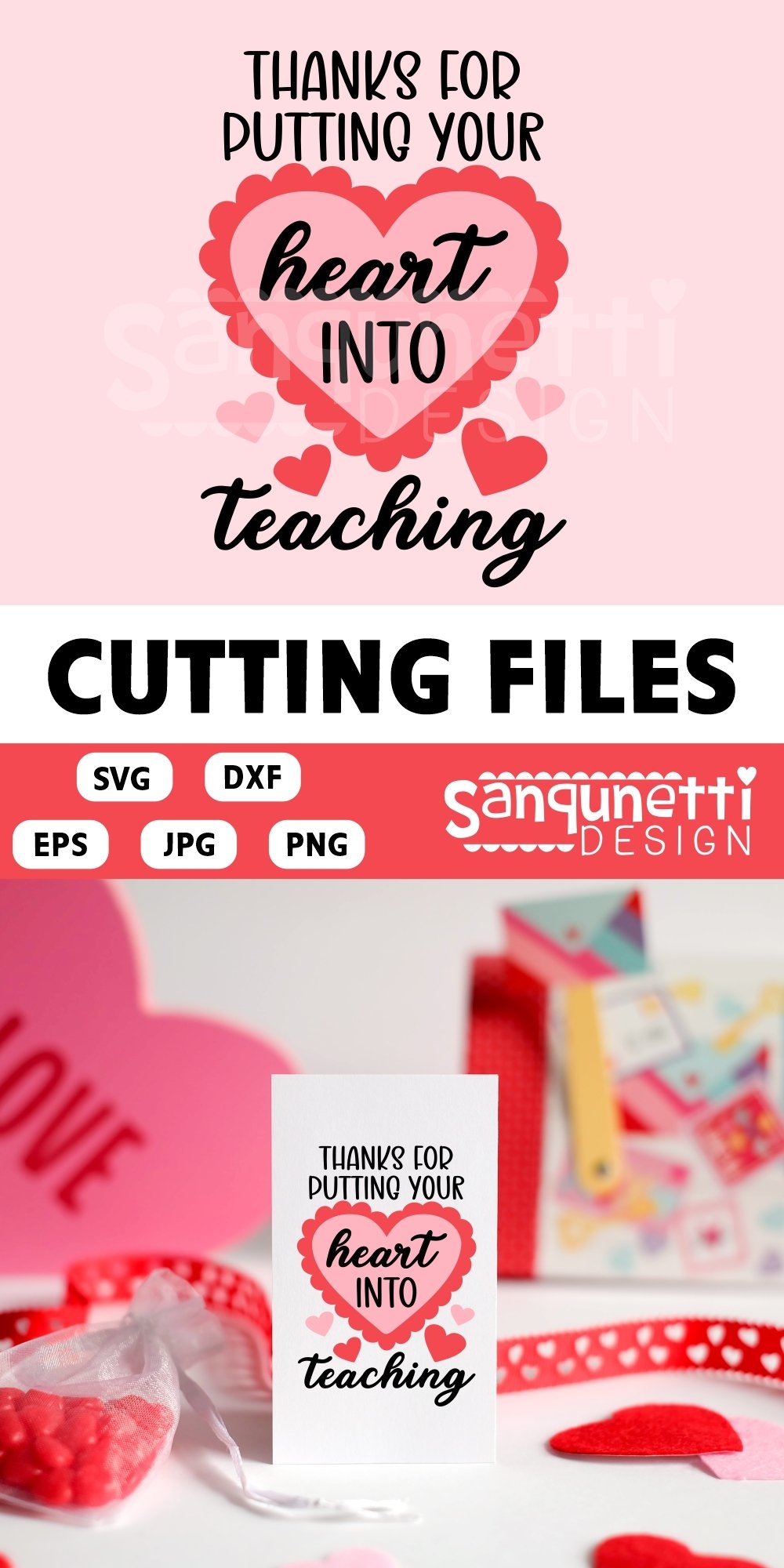 Valentine teacher SVG