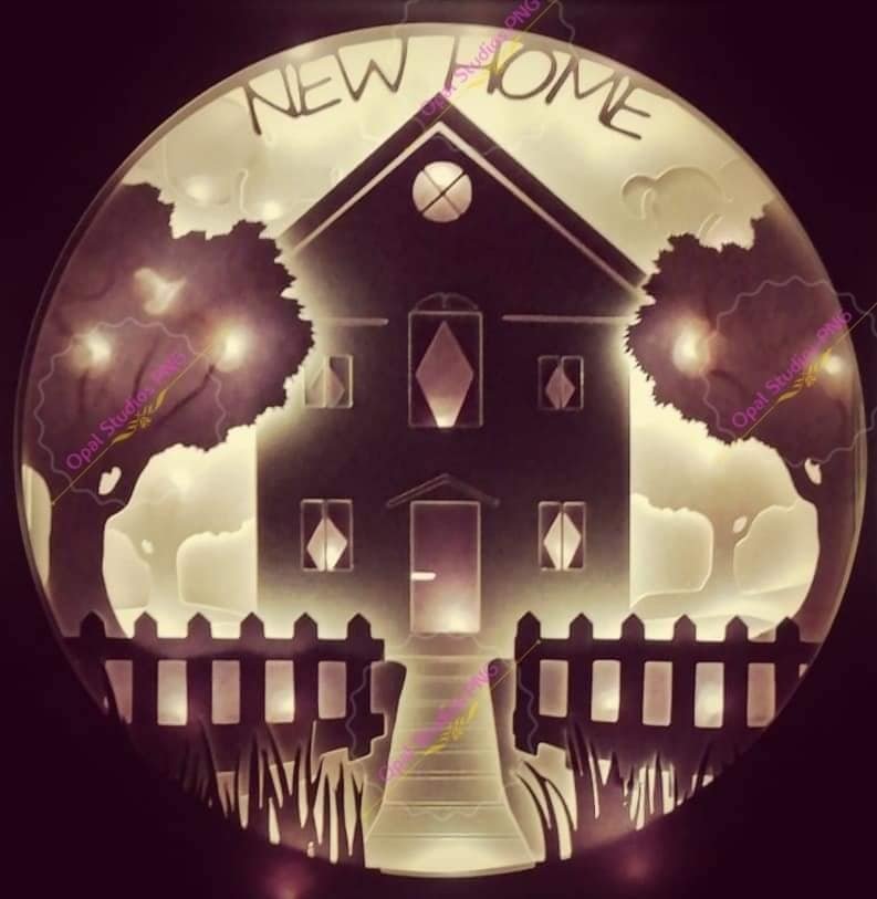 New home house warming gift 3d layered shadow box light box