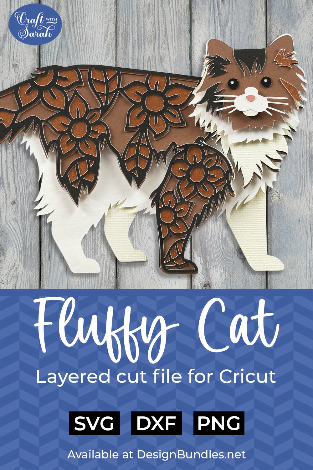 Norwegian Forest Cat SVG | 3D Layered Calico Cat SVG