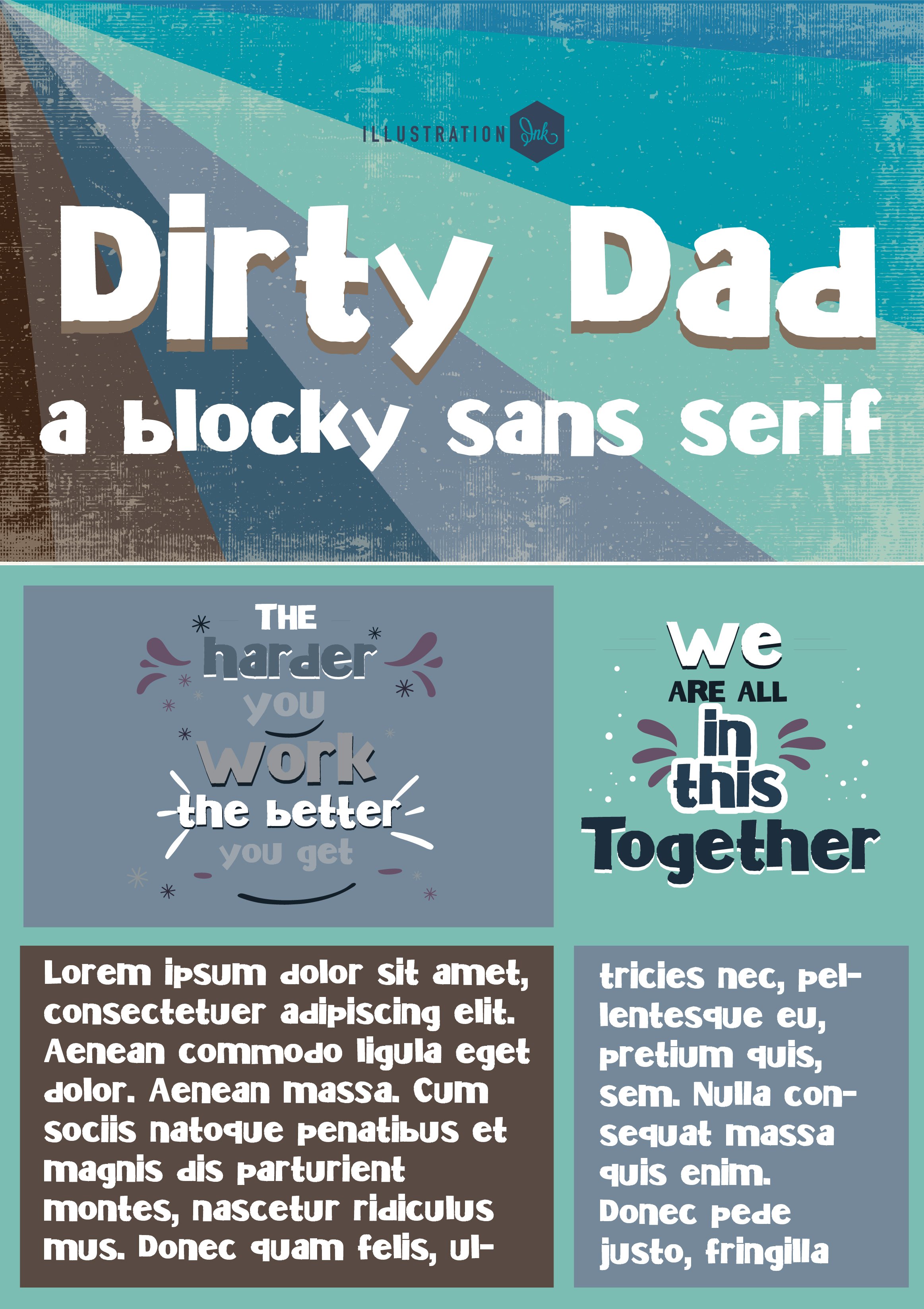 Hand-crafted font for dads and father's day