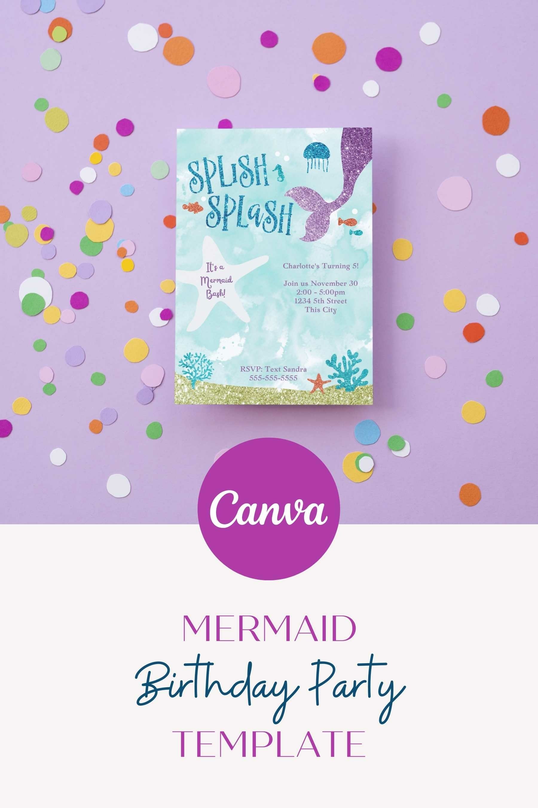 Splish Splash Mermaid Font Mermaid Splish Splash Pink Gold Birthday