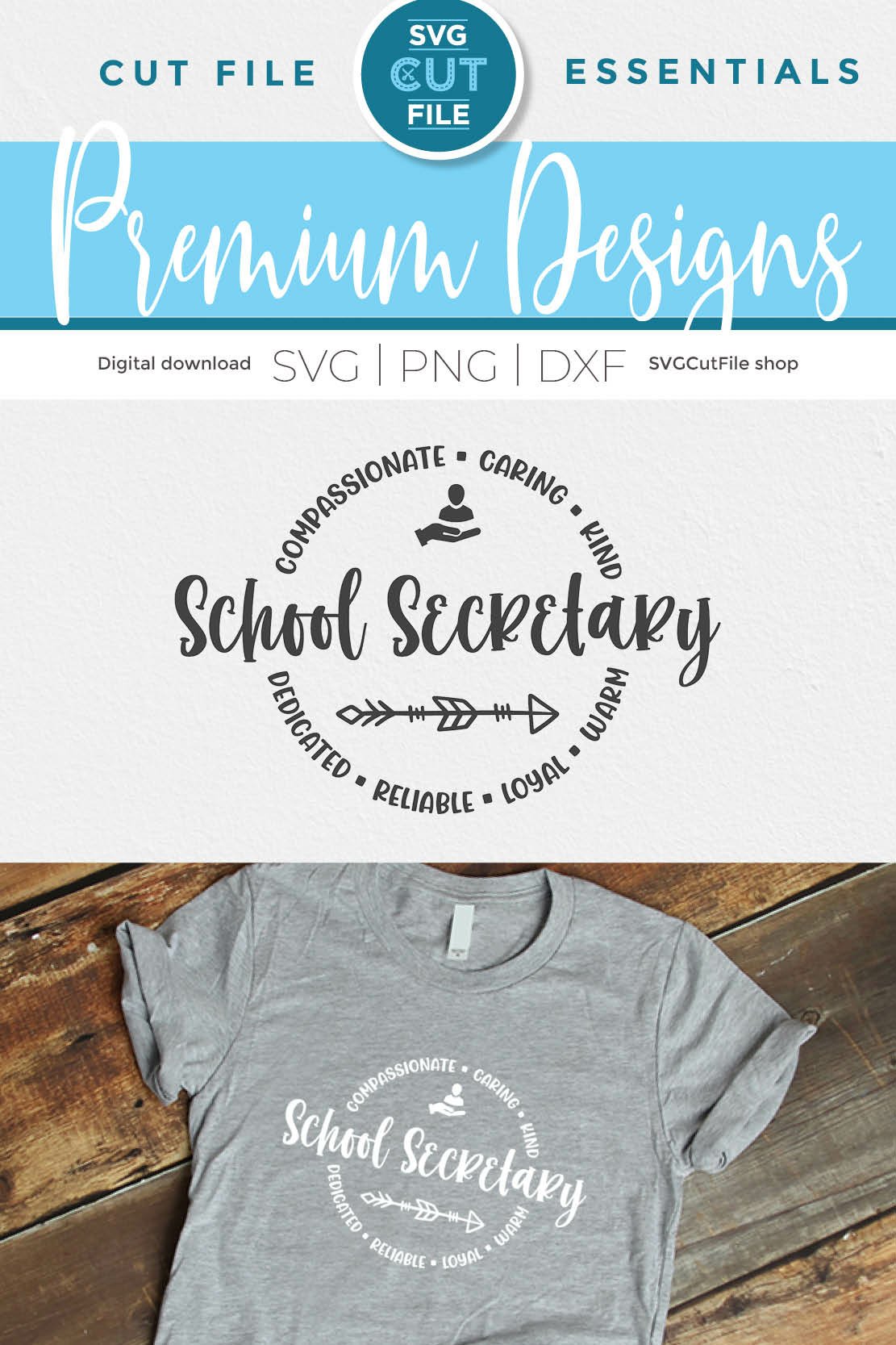 School Secretary SVG with Round circle design