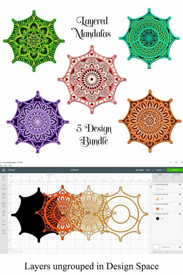 Mandala SVG Bundle 5 Pointed Star Designs