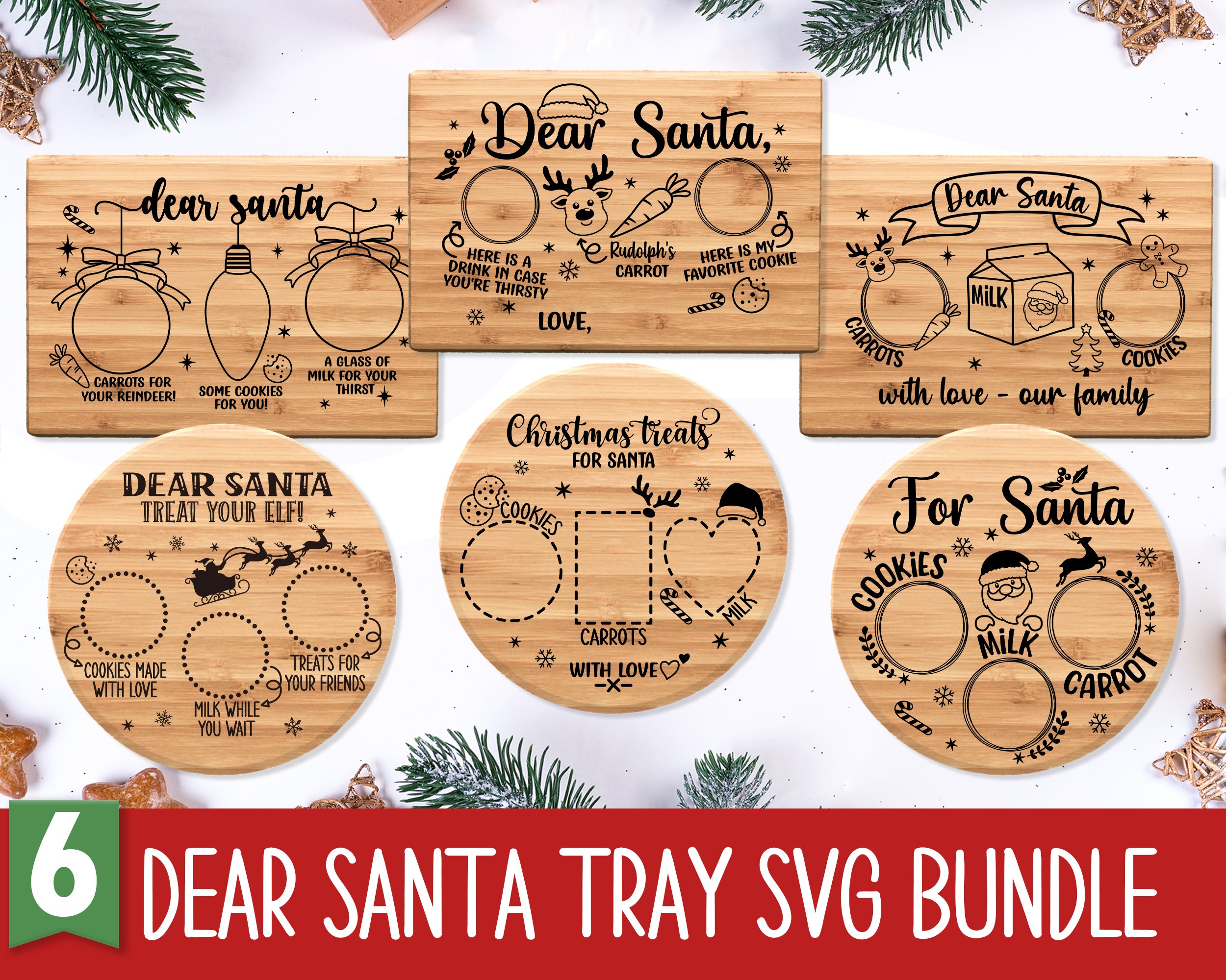 Dear Santa Tray SVG Bundle, Merry Christmas SVG, (1613315)